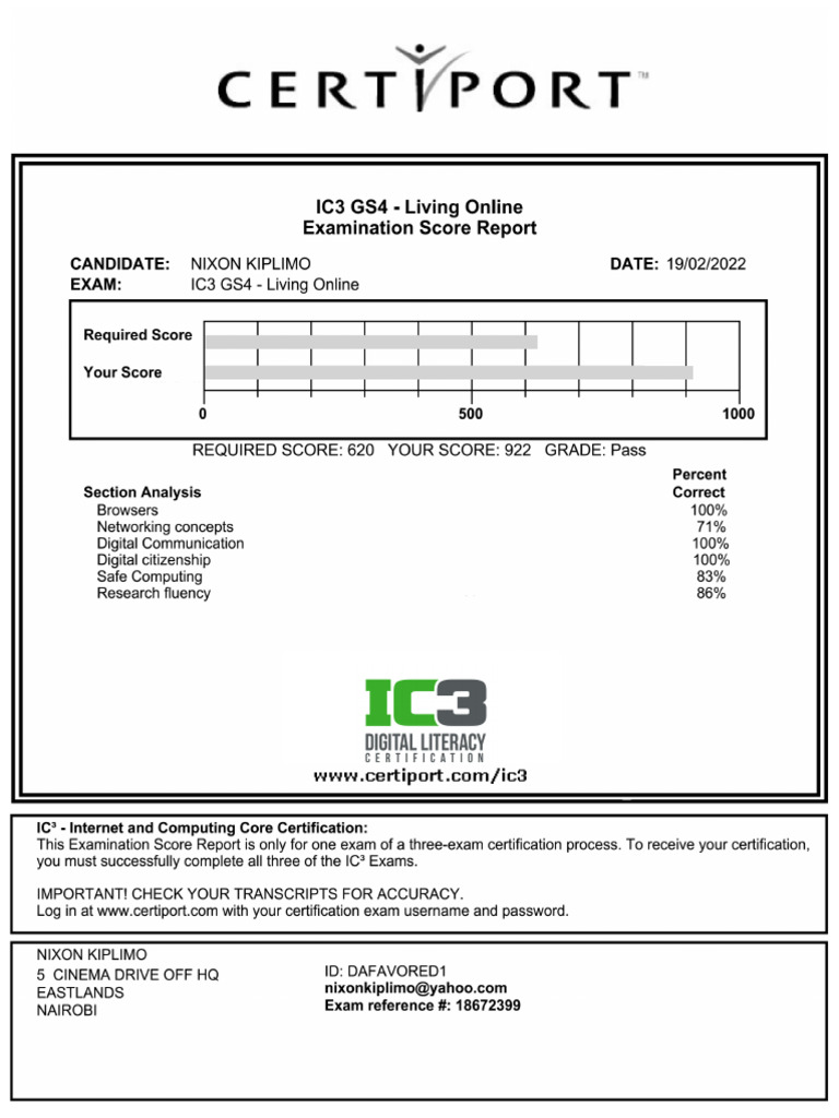IC3 Score | PDF