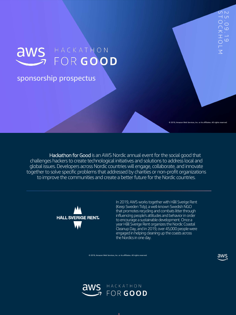 AWS Hackathon For Good Sponsorship v1 | PDF | Amazon Web Services