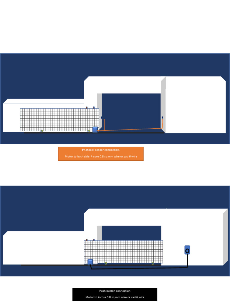 Sliding Gate Wiring For Push Button and Sensor | PDF