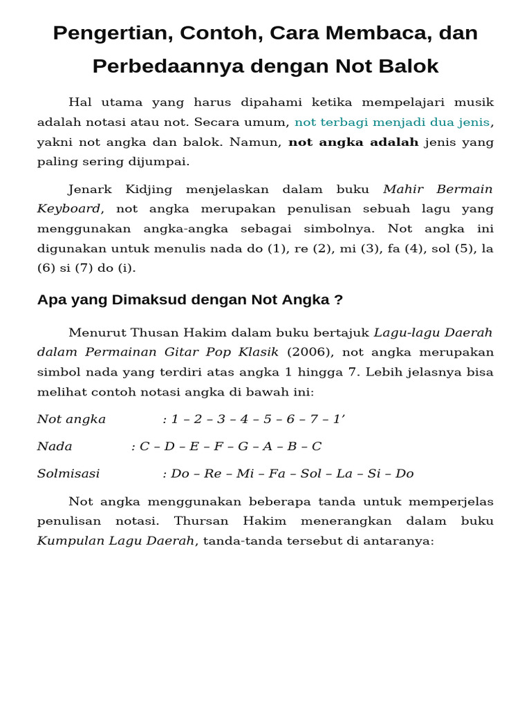 Not Angka | PDF