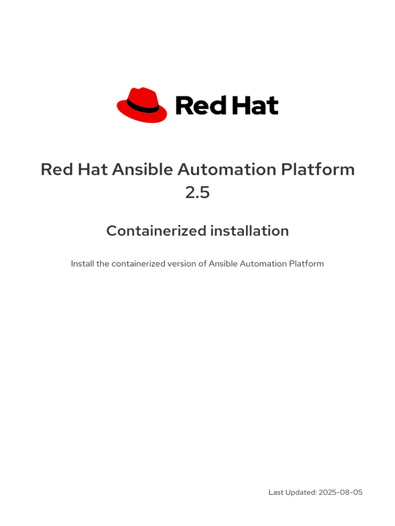 Red Hat Ansible Automation Platform-2.5-Containerized Installation-En-US | PDF | Creative ...