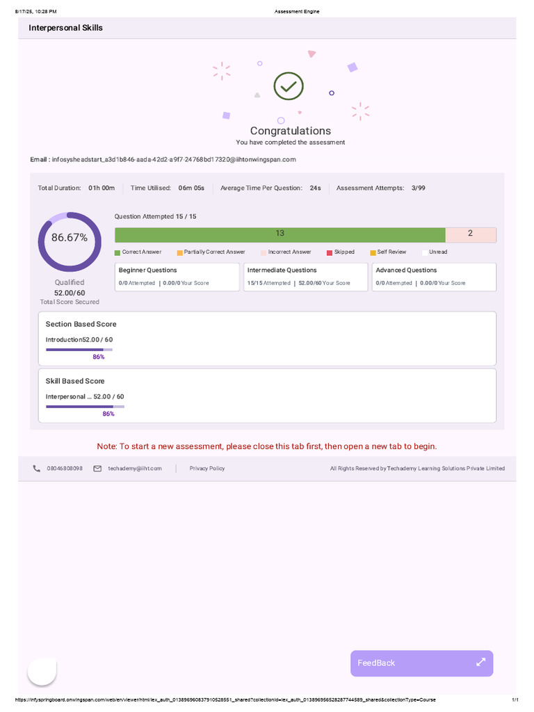 Assessment - Viewer Page - Infosys Springboard | PDF