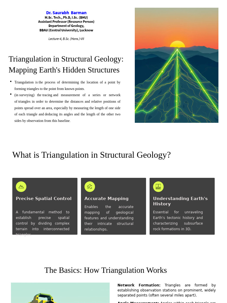 Triangulation in Structural Geology | PDF | Geology | Surveying
