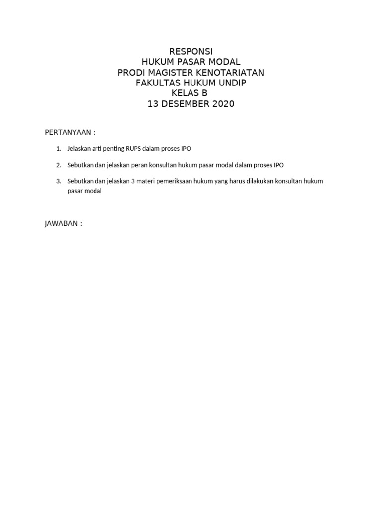 Responsi H Pasmod MKN Kelas B | PDF