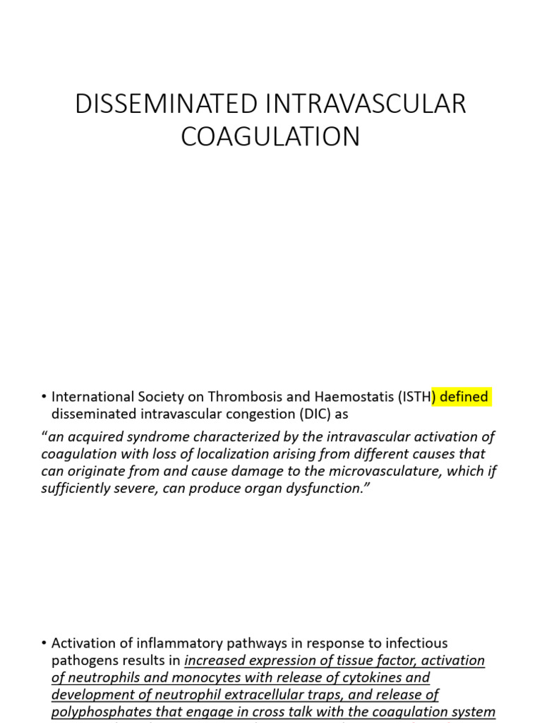 Disseminated Intravascular Coagulation | PDF | Coagulation | Platelet