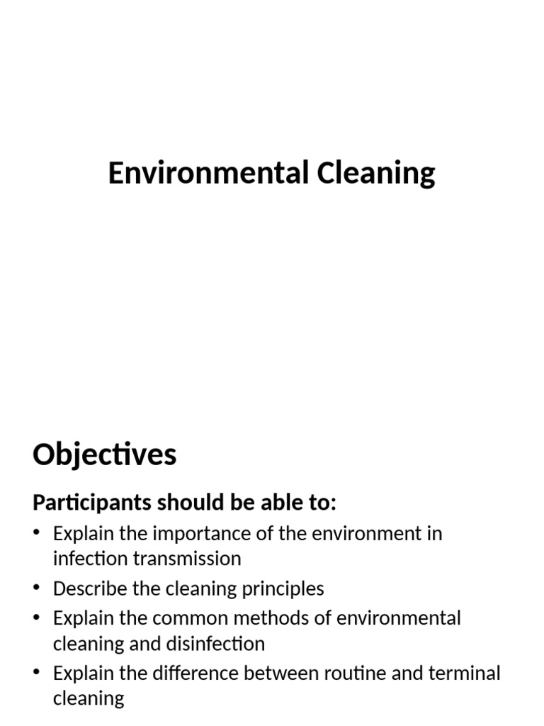 Environmental Cleaning | PDF | Microorganism | Infection