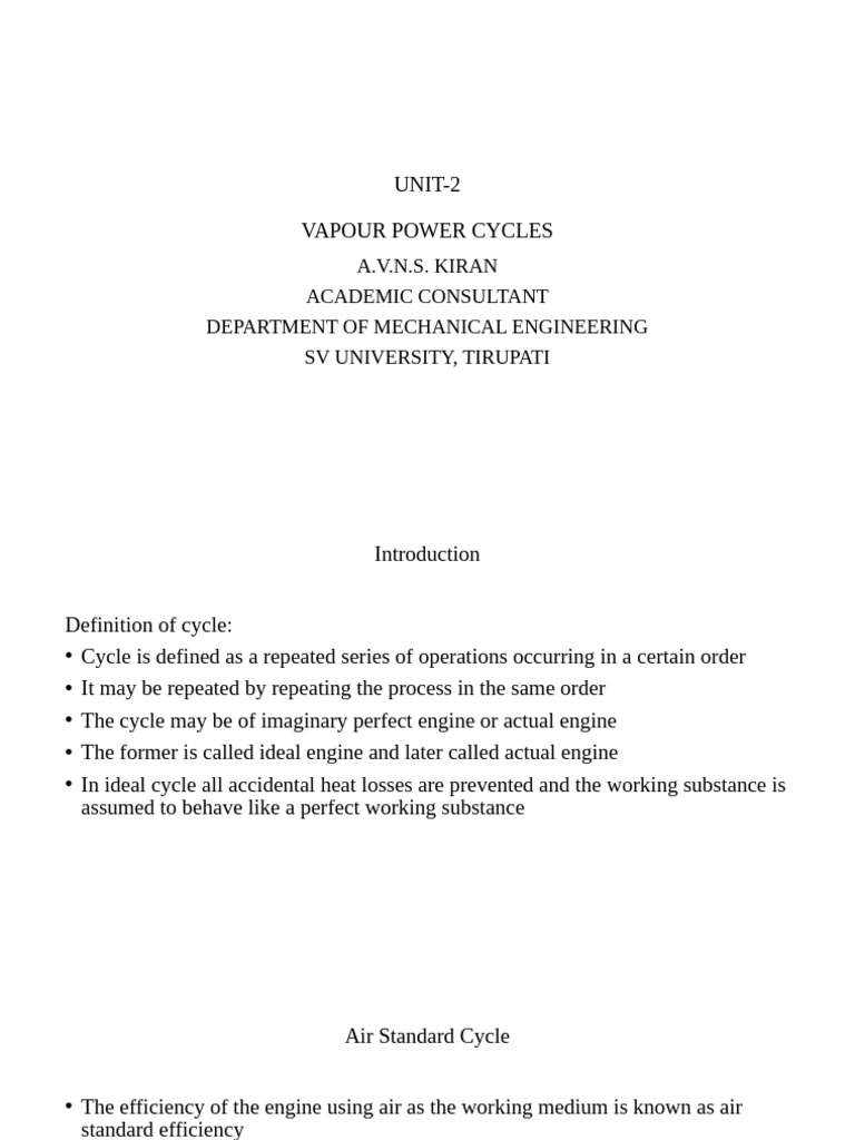 Vapor Power Cycles Overview and Analysis | PDF | Steam | Boiler