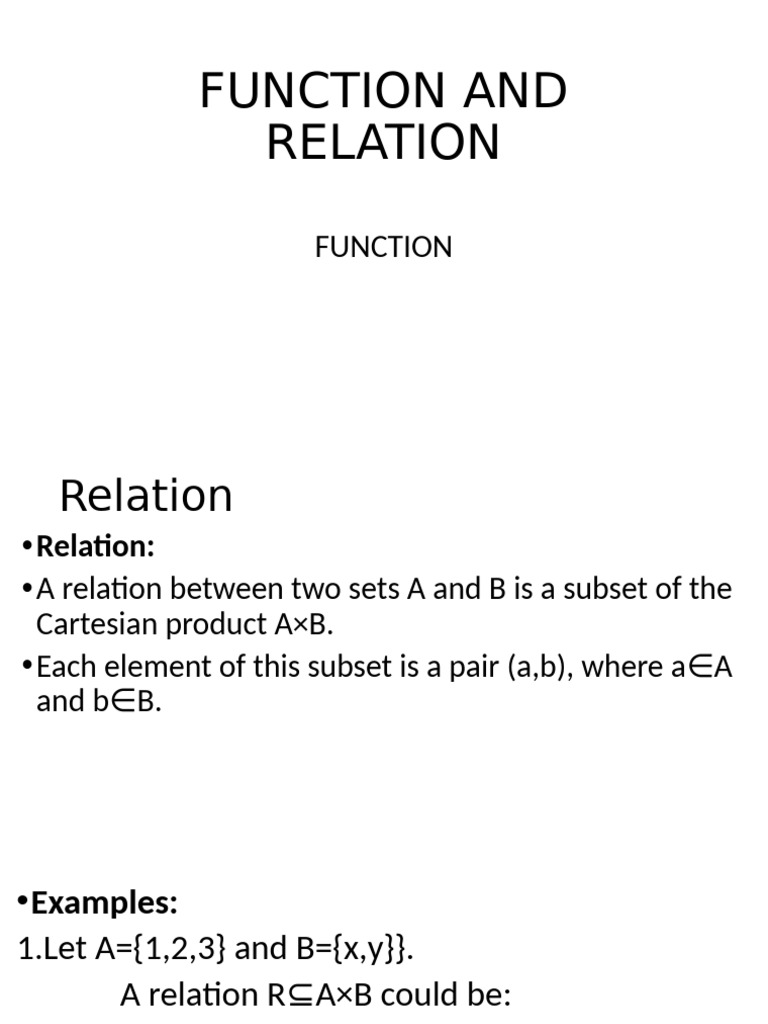 Function and Relation | PDF | Function (Mathematics) | Analysis