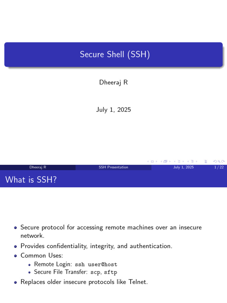 SSH Network Security | PDF | Secure Shell | Data Transmission