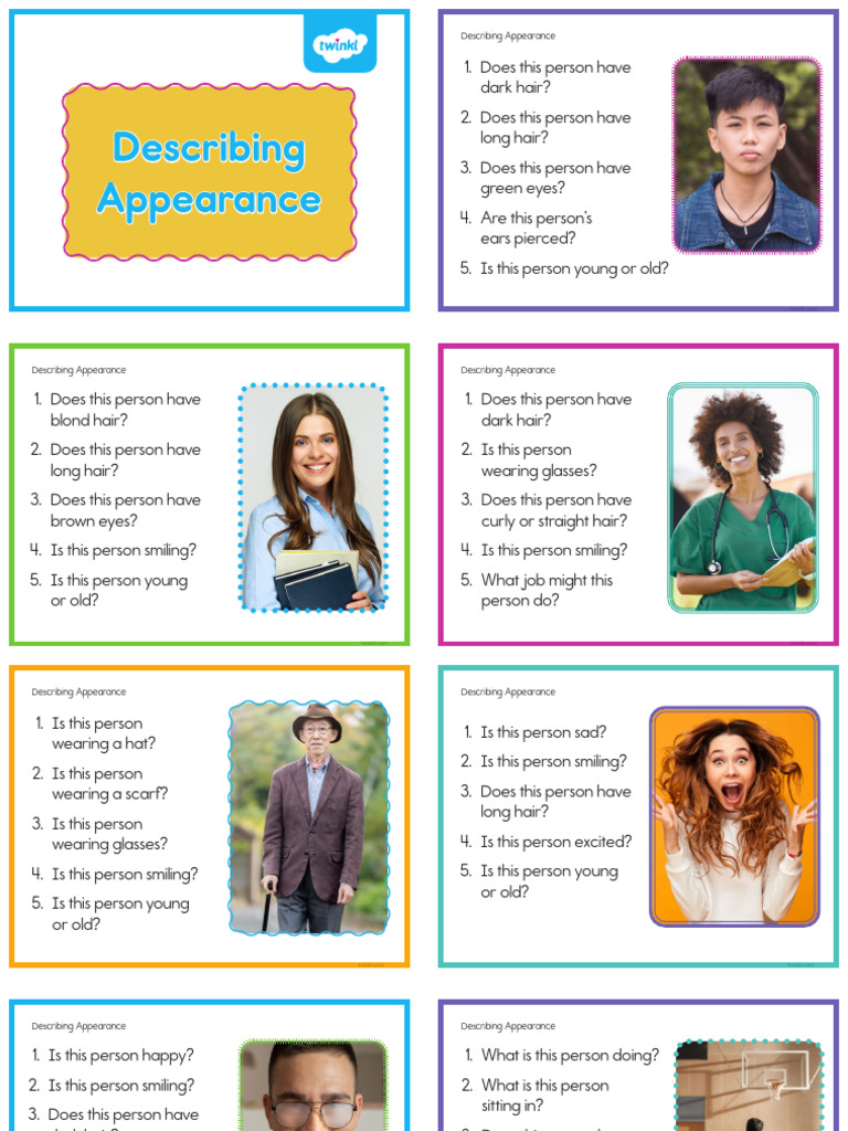 Describing Appearance Sentence Task Cards Us e 1719838171 - Ver - 1 ...