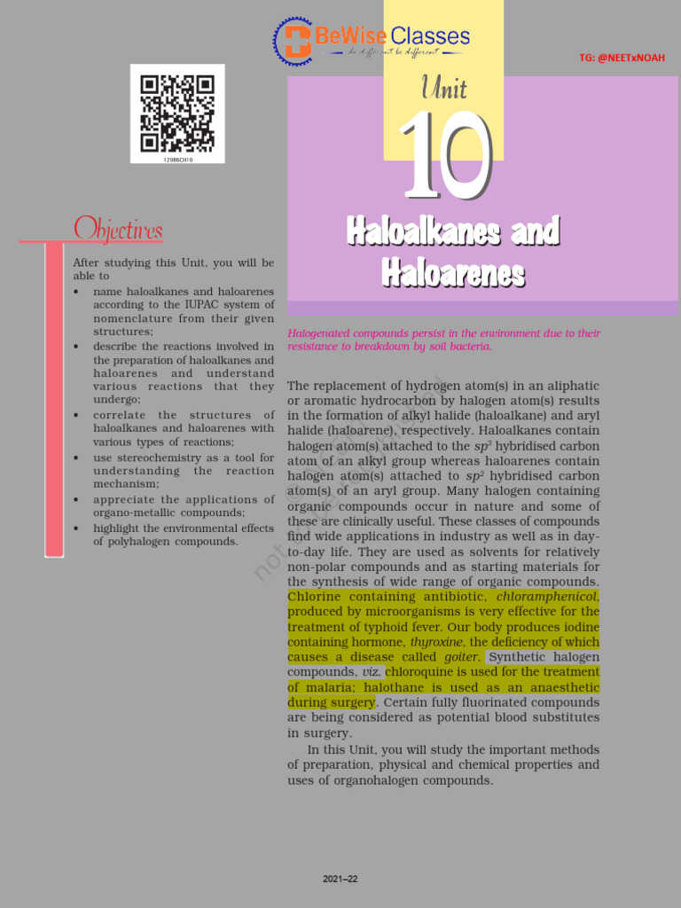 Halogen Derivatives | PDF | Chemical Reactions | Organic Chemistry