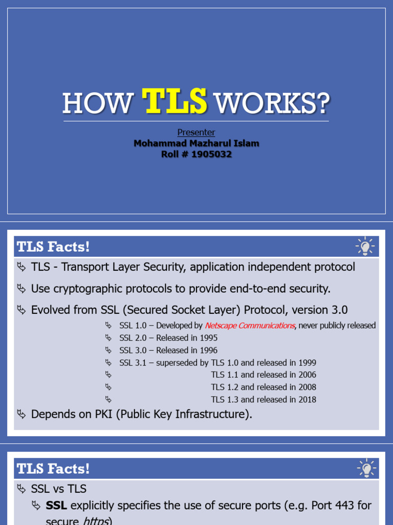 How TLS Works - by Mohammad Mazharul Islam | PDF | Transport Layer Security | Key (Cryptography)
