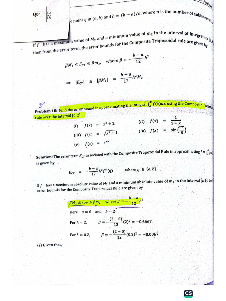 Trapizodal or Simpson Error Bound | PDF