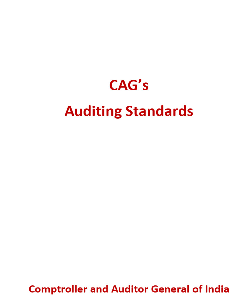 01) CAG's Auditing Standards 2017 | PDF | Audit | Internal Control