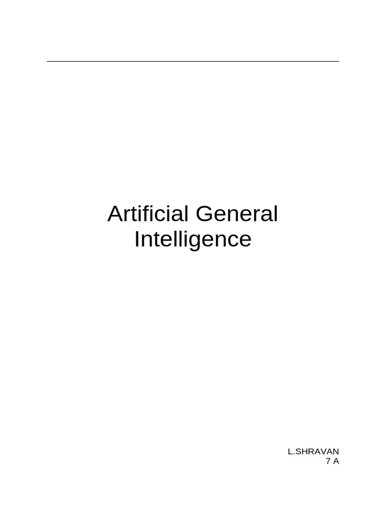 Artificial General Intelligence | PDF | Artificial Intelligence ...
