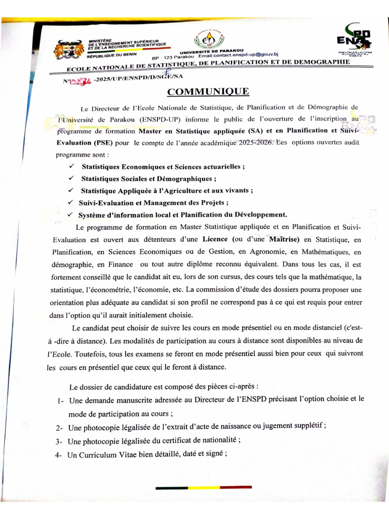 Inscription Au Programme de Mater 2025 - 2026 | PDF