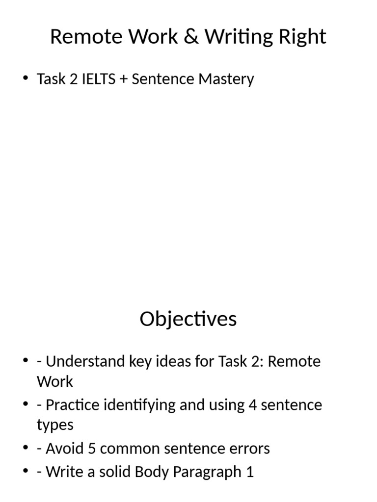 Remote Work Task2 Sentence Structure | PDF | Human Communication | Learning