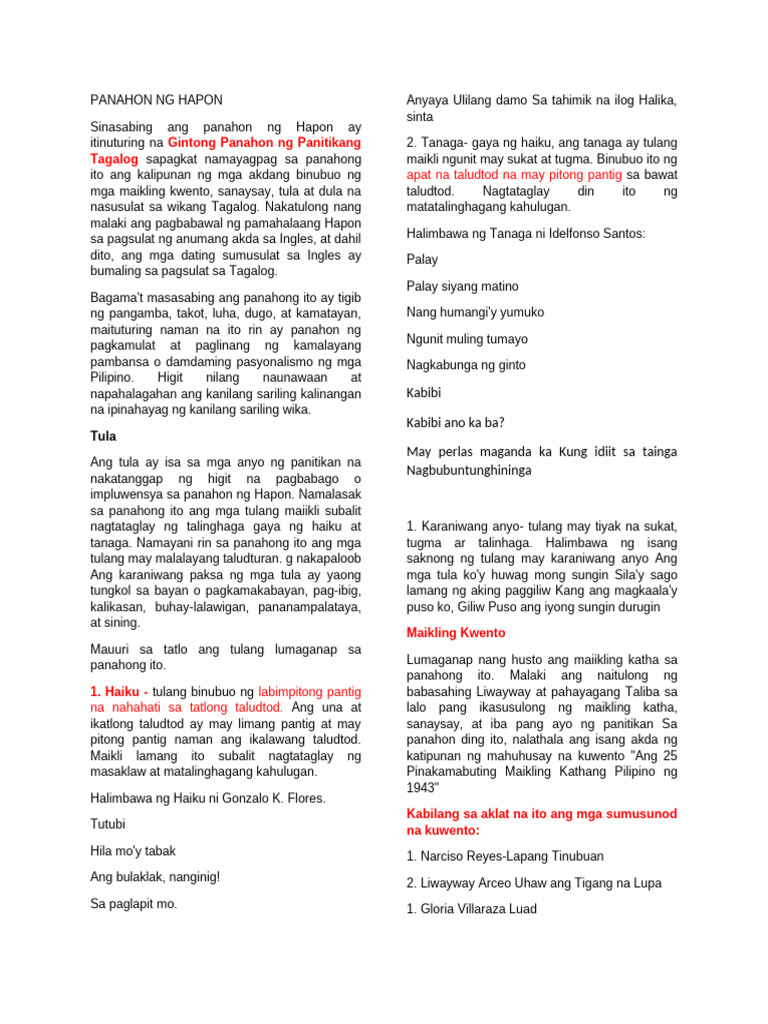 Panahon NG Hapon | PDF