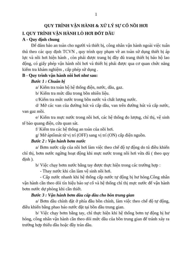 Quy Trình Vận Hành - lohoi | PDF