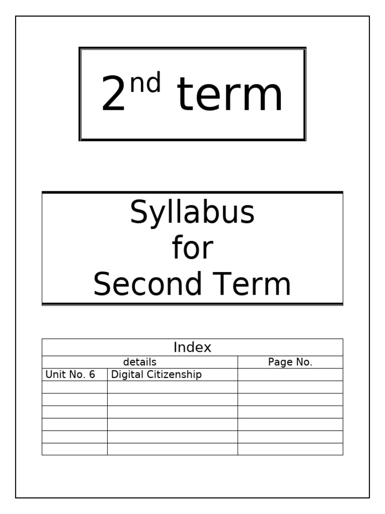 2nd Term | PDF