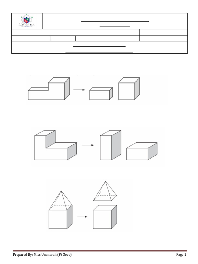 Grade 5 Math: 3D Shapes Worksheet | PDF