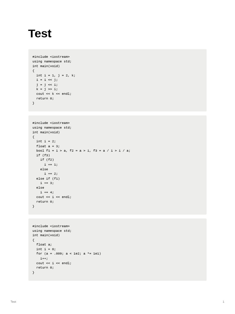 Test | PDF | Namespace | Computer Programming