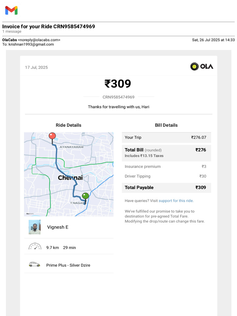 Gmail - Invoice For Your Ride CRN9585474969 | PDF