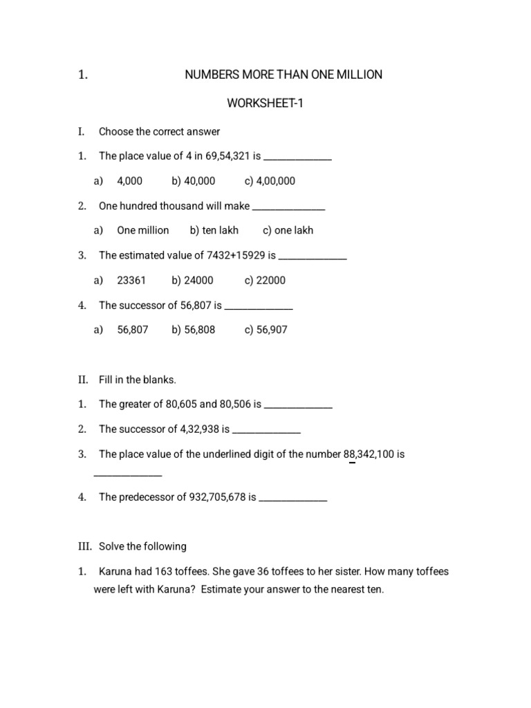 Chapter 1 Worksheet | PDF