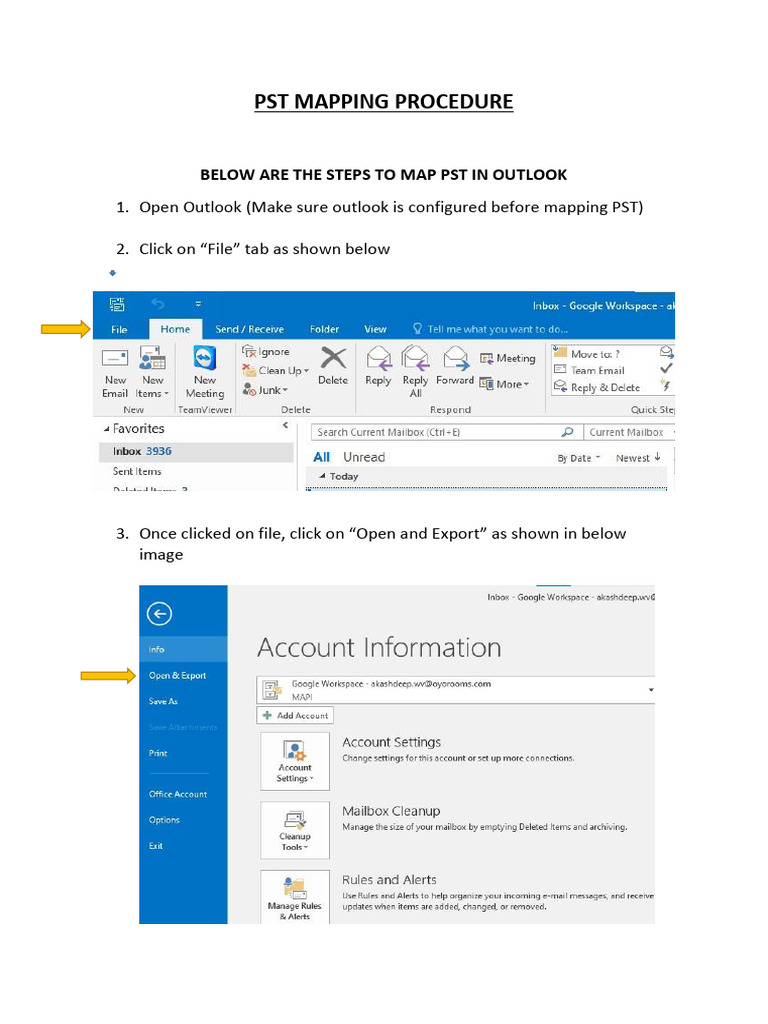 2025-04-01T072440.888 SOP For PST Mapping | PDF