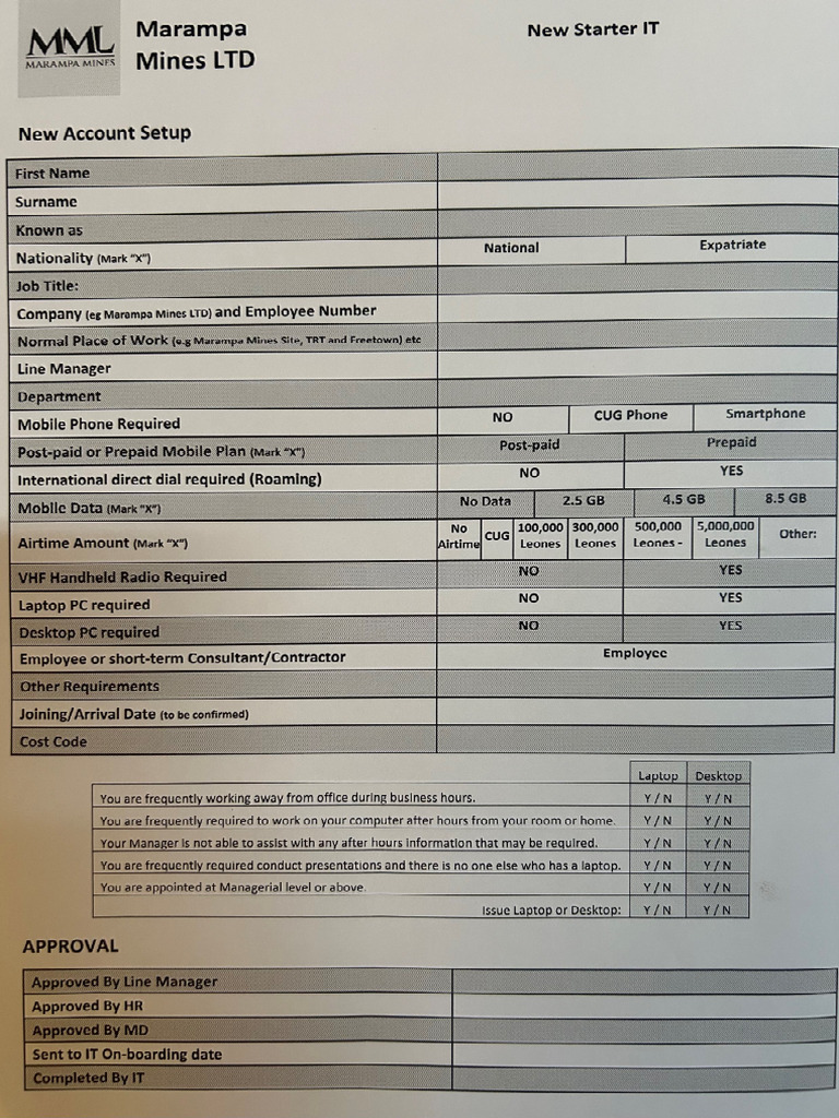 New Starter Form - 2023 | PDF