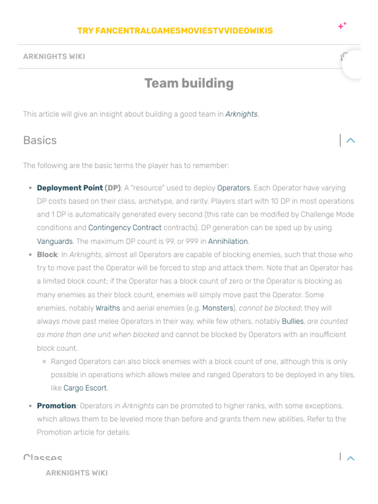 Team Building - Arknights Wiki | PDF