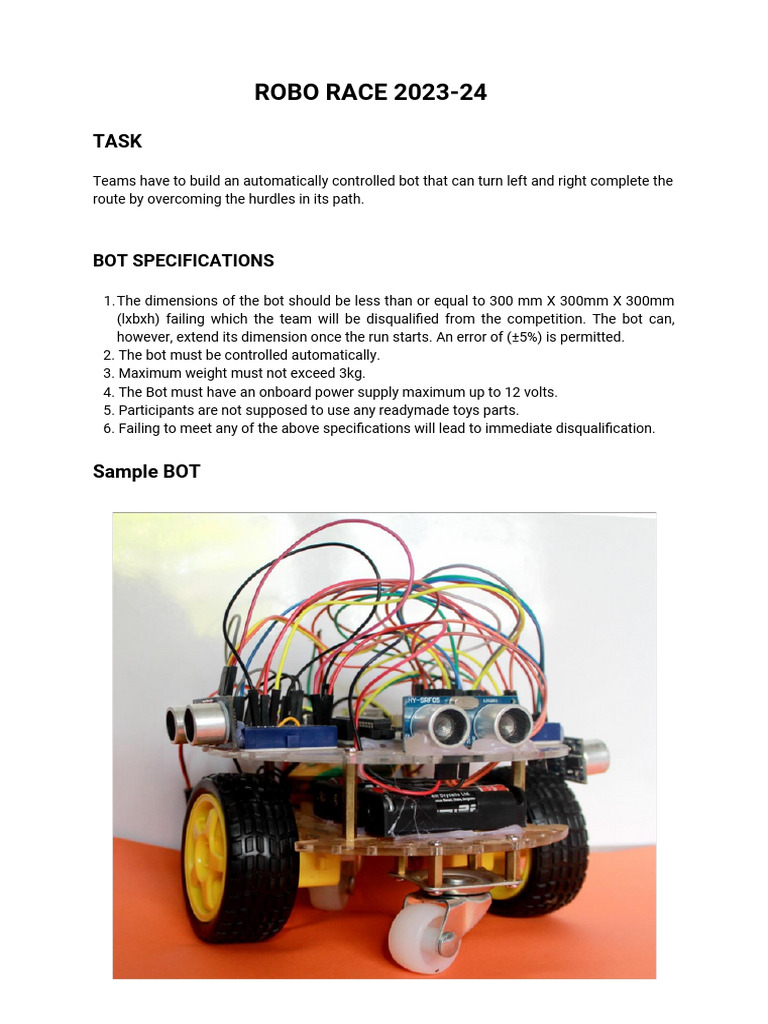 Cozmoclench Robot Race Guidelines | PDF