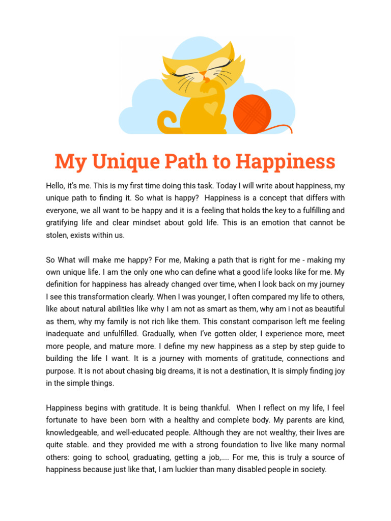 My Unique Path To Happiness | PDF | Happiness | Behavioural Sciences