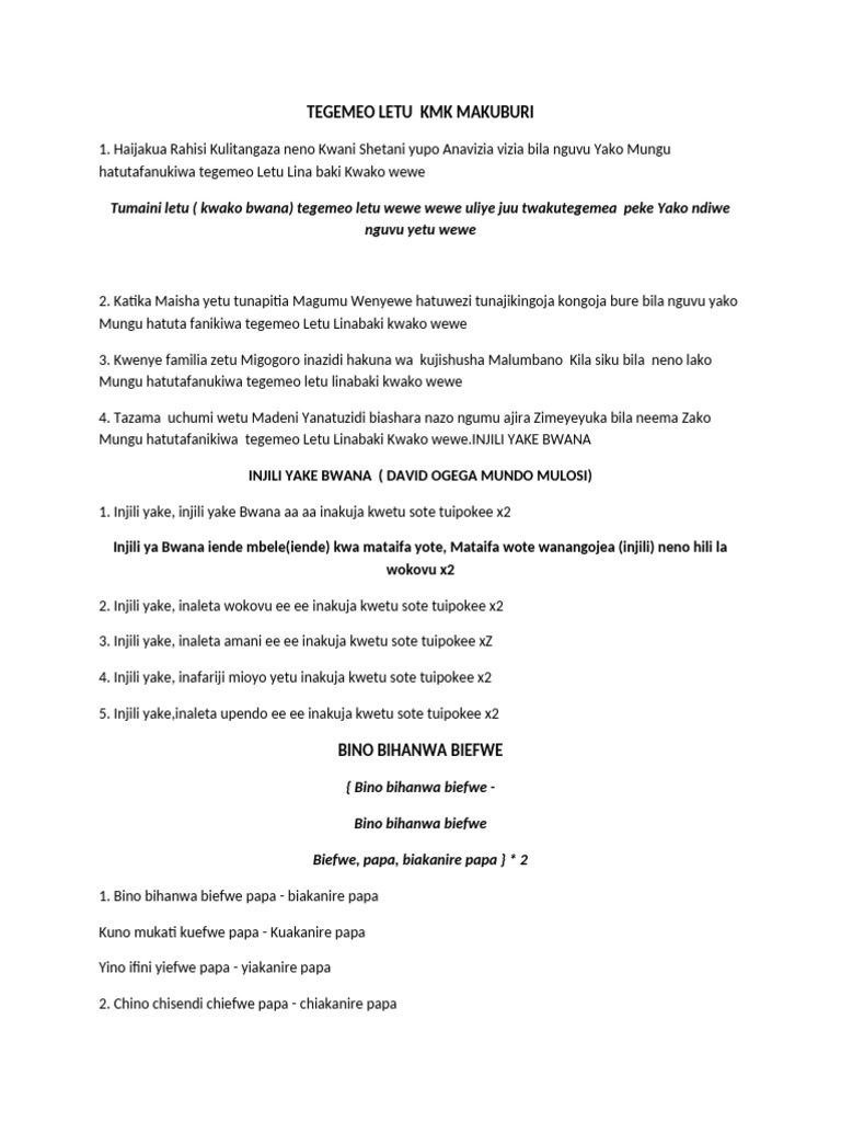 Tegemeo Letu K-Wps Office | PDF