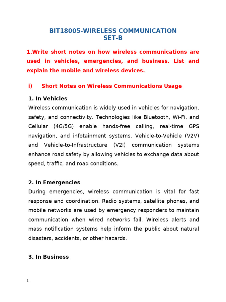 Set-B Wireless Communication | PDF | Cellular Network | Computer Network