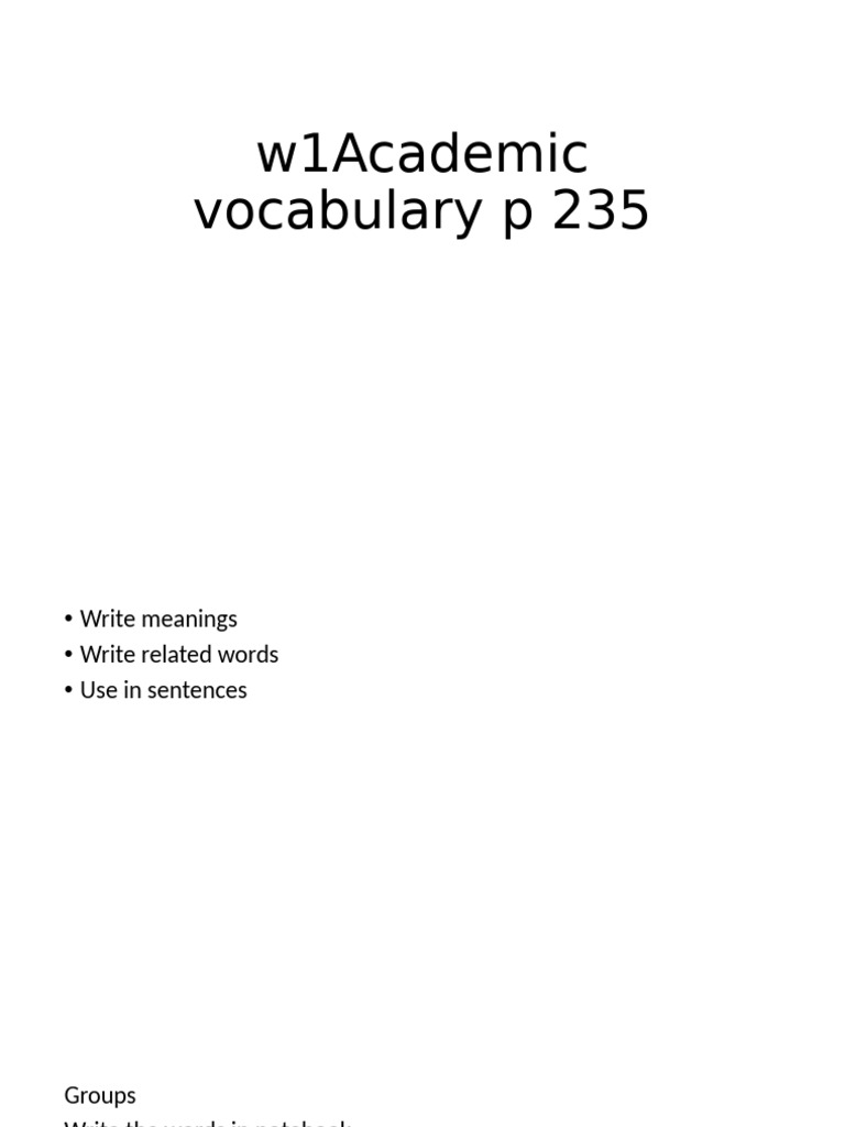 Academic Vocabulary Exercises Guide | PDF