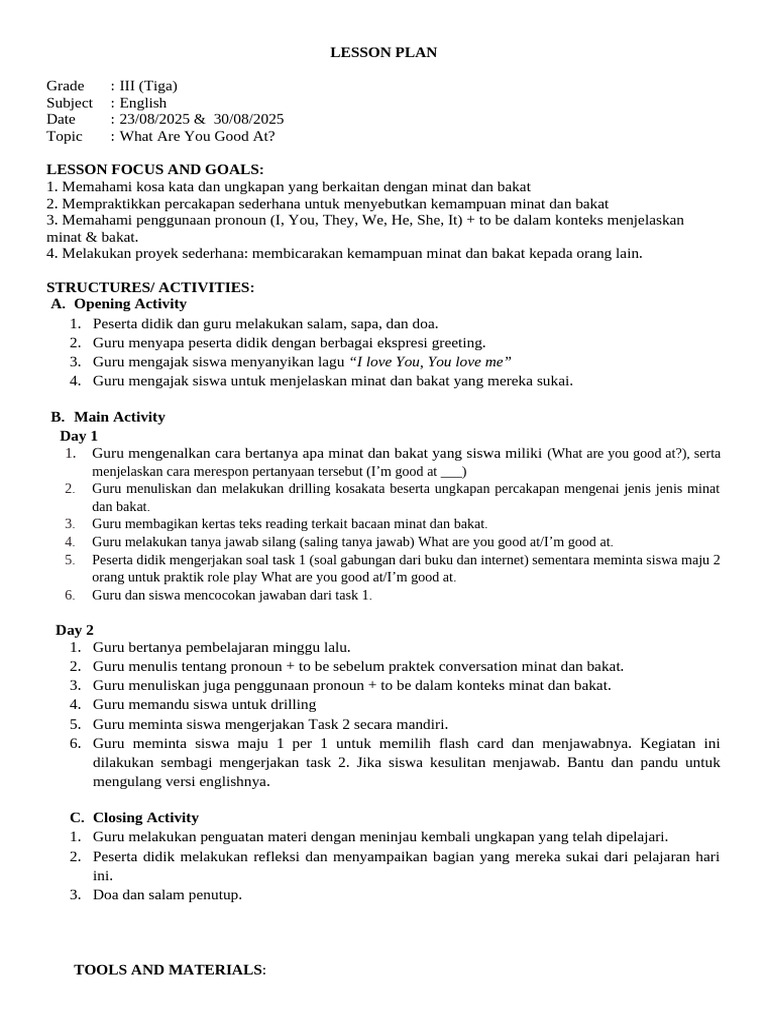 Lesson Plan - Talking About Personal Information | PDF