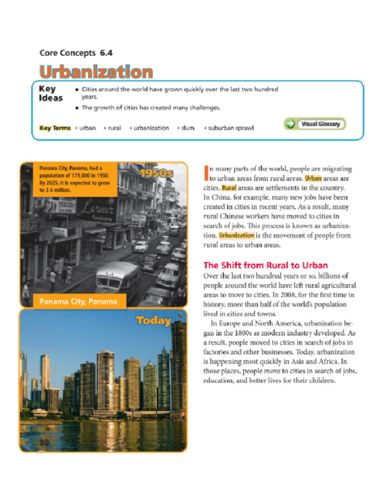 Urbanization Textbook Reading | PDF
