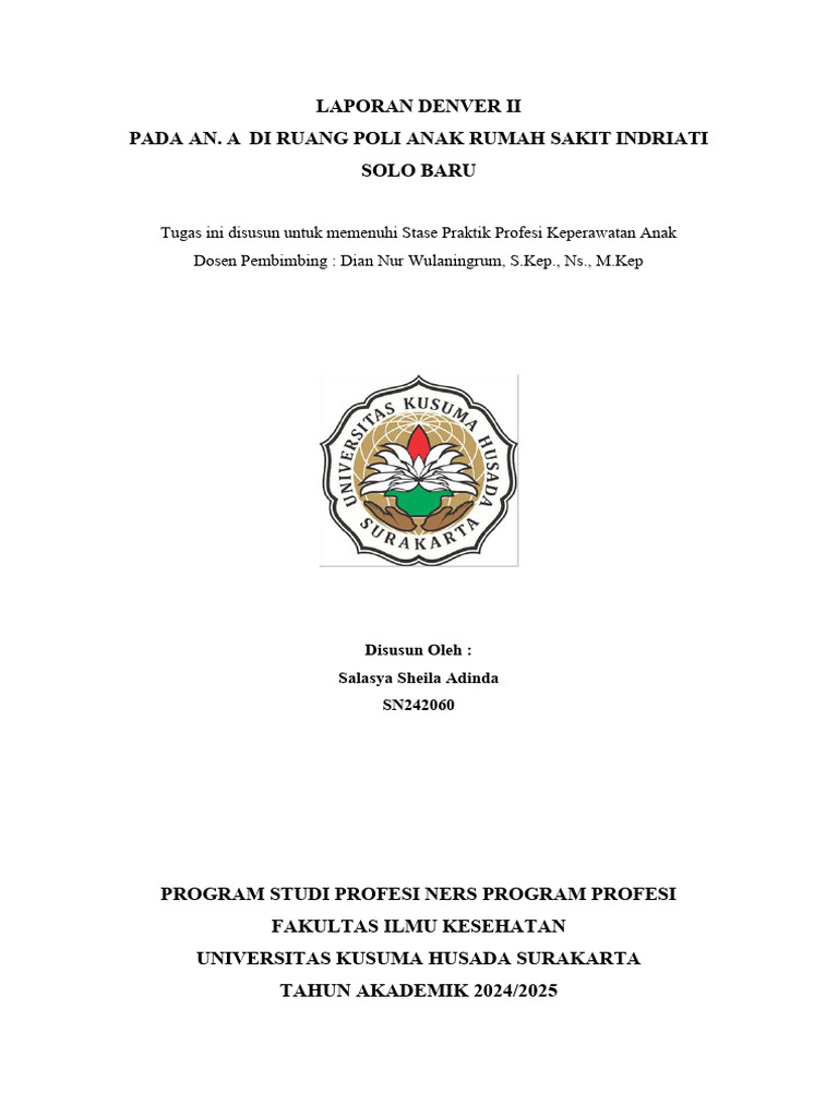 Laporan Denver II Anak Usia 4 Tahun | PDF