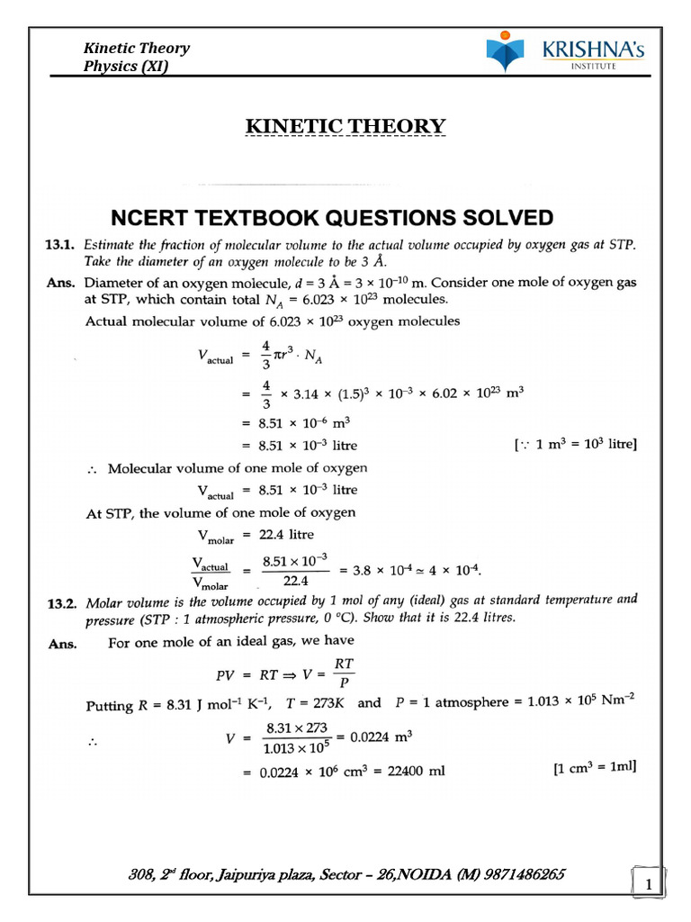 Kinetic Theory | PDF