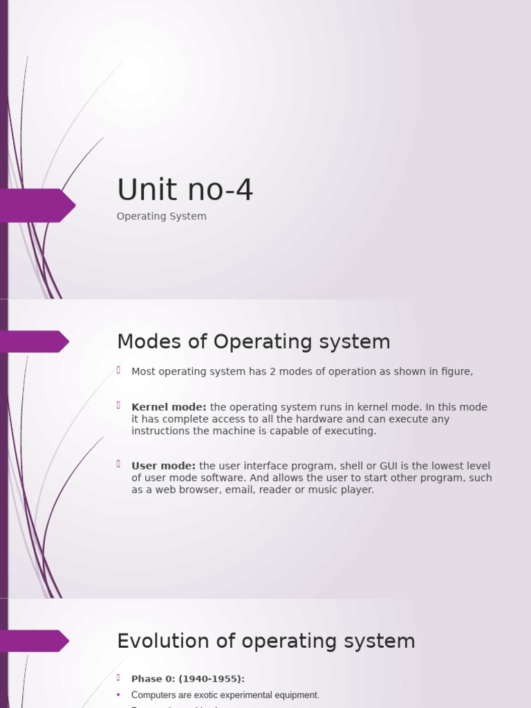 Overview of Operating System Types and Evolution | PDF | Operating ...
