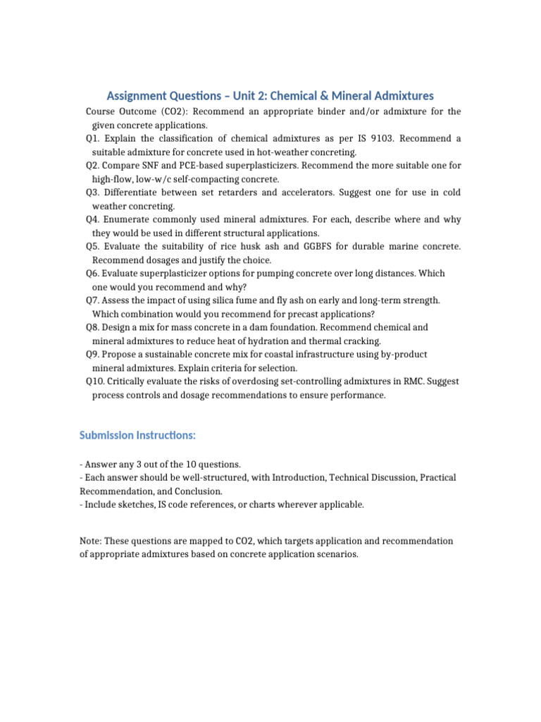Assignment Questions Unit2 CO2 | PDF