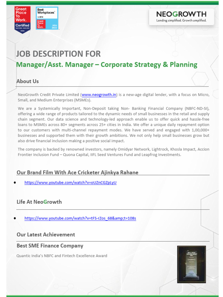 NeoGrowth Corporate Strategy JD | PDF | Strategic Management | Business