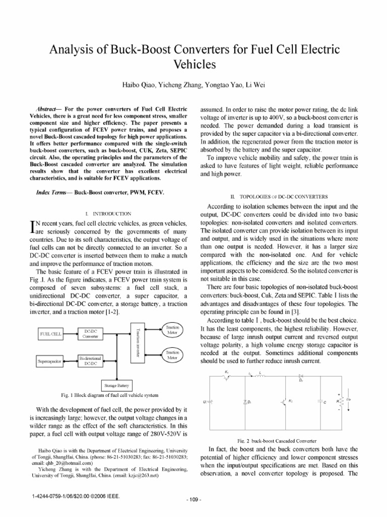 Buck-Boost Converters for FCEVs Analysis | PDF | Power Inverter ...
