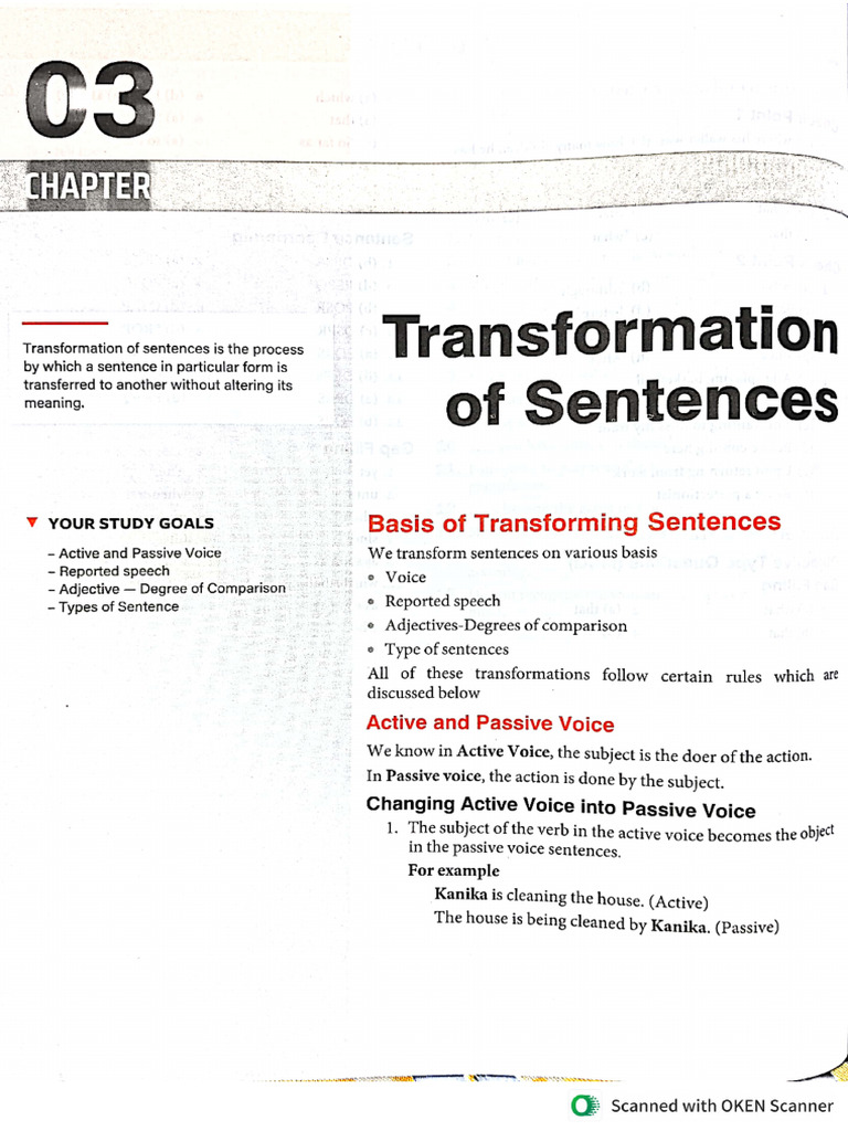 Transformation of Sentences | PDF