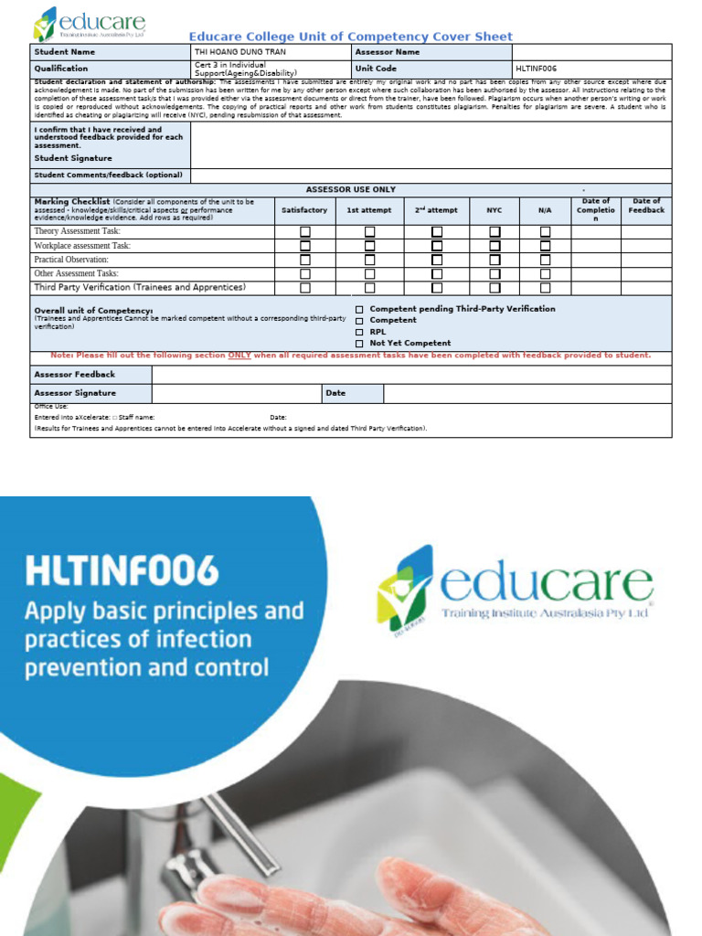 Infection Control Assessment Workbook | PDF | Infection | Hepatitis