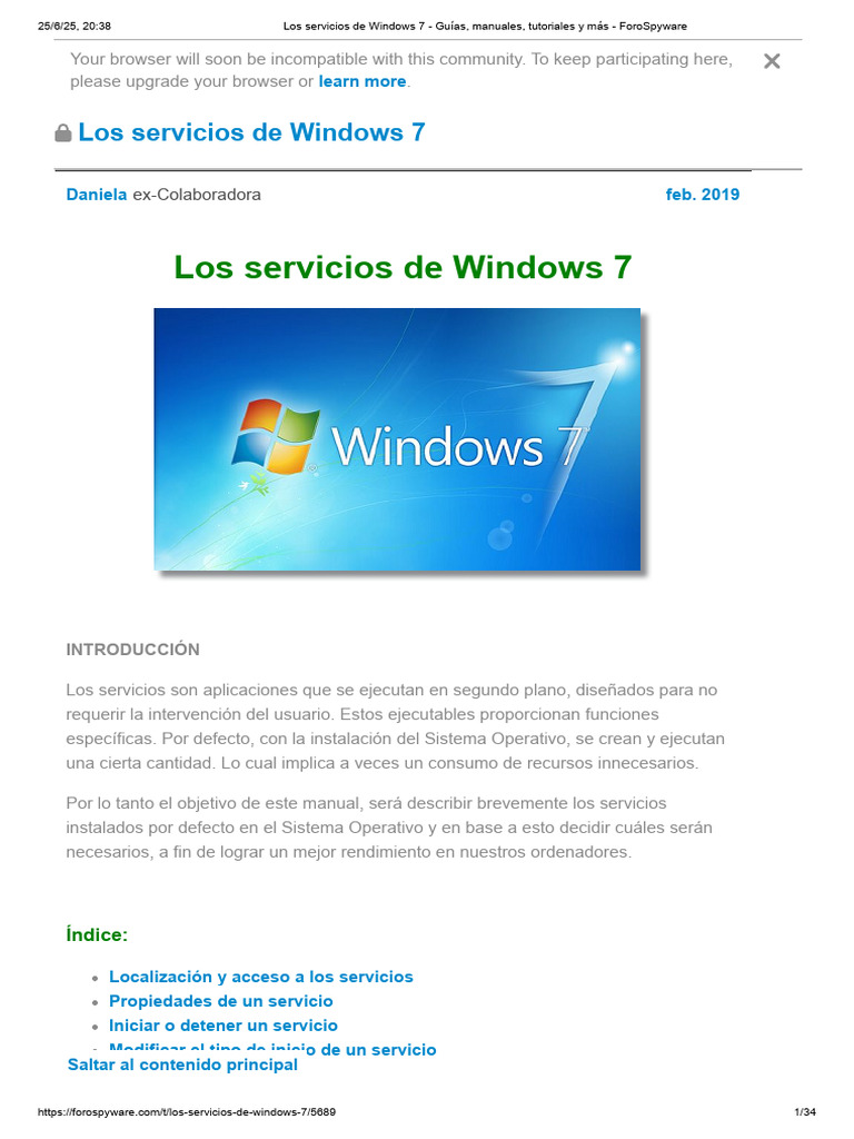 Los Servicios de Windows 7 | PDF | sistema de nombres de dominio ...