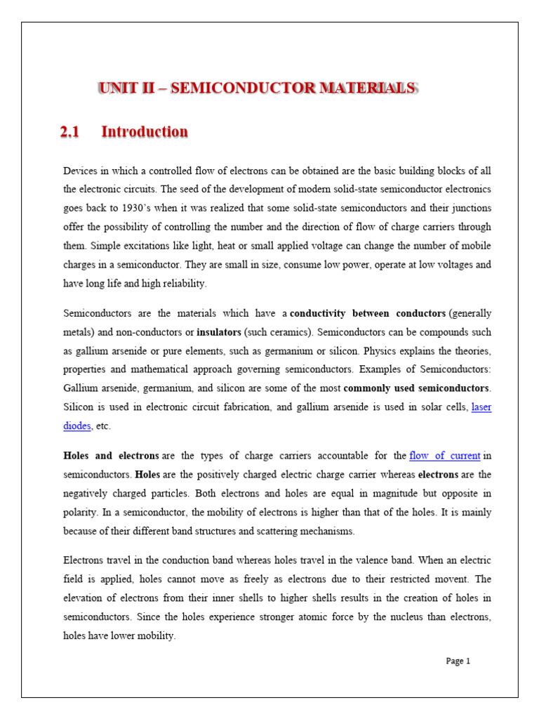 Understanding Semiconductor Materials | PDF | P–N Junction | Semiconductors