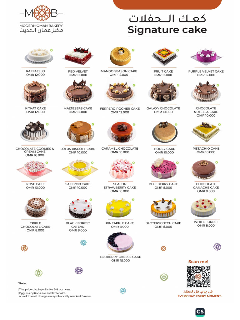 Signature Cake Menu 1kg | PDF