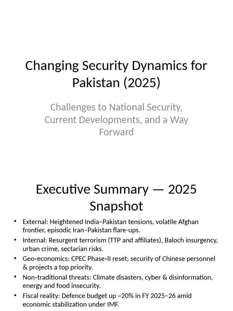 Pakistan's Security Challenges 2025 | PDF | Pakistan